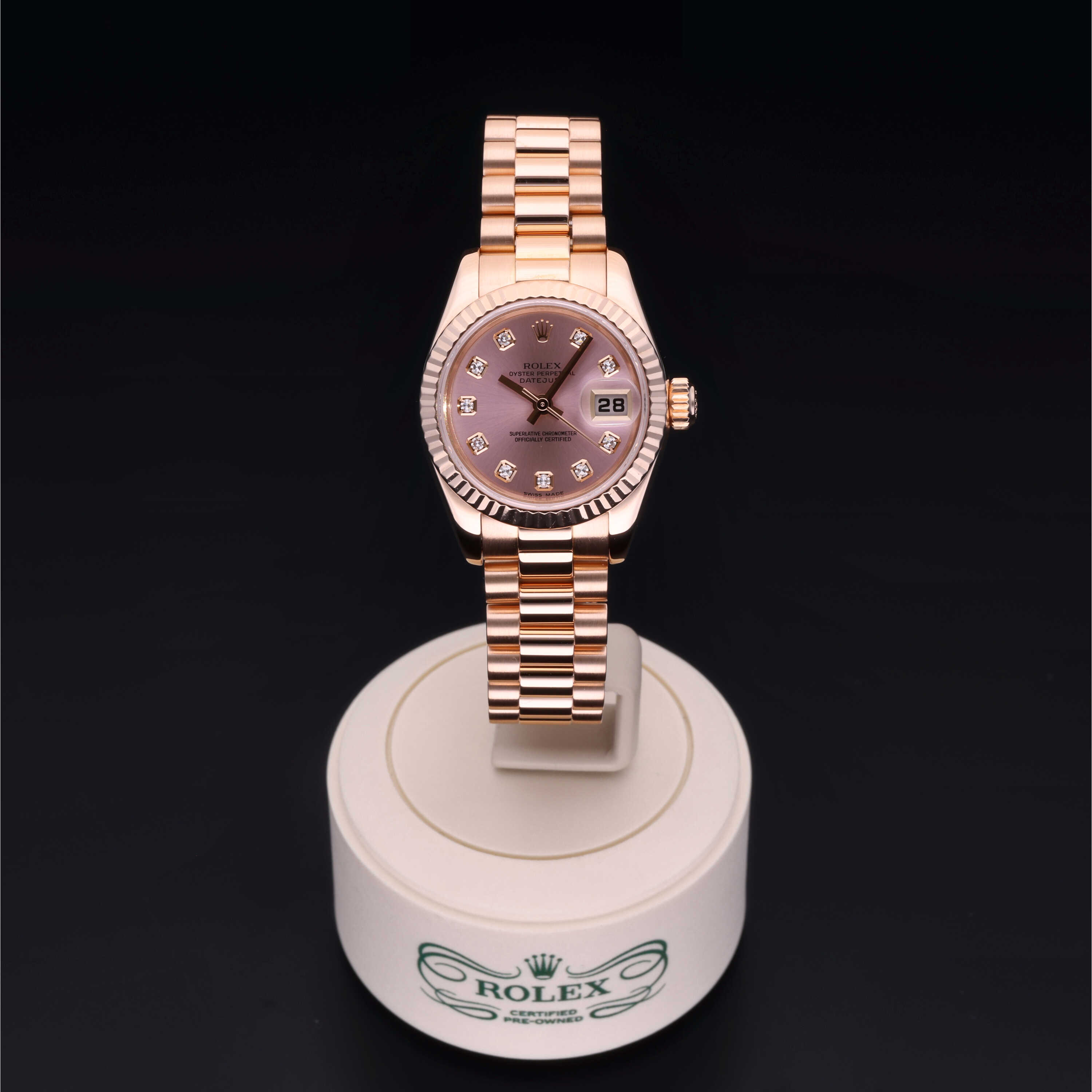 Rolex Certified Pre-Owned Datejust 26 mm in Everose Gold, 179175 ...