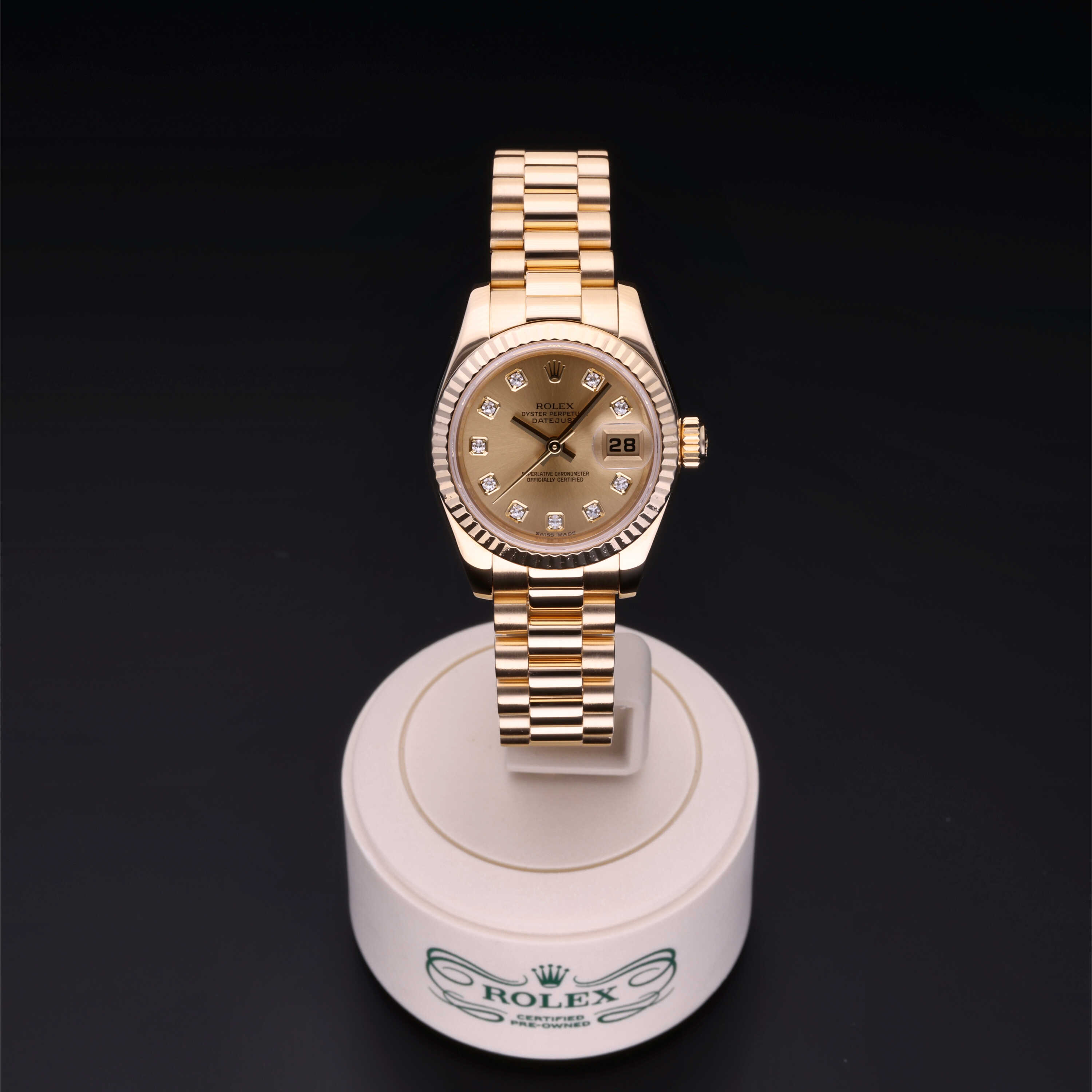Rolex Certified Pre-Owned Datejust 26 mm in Yellow Gold, 179178 ...